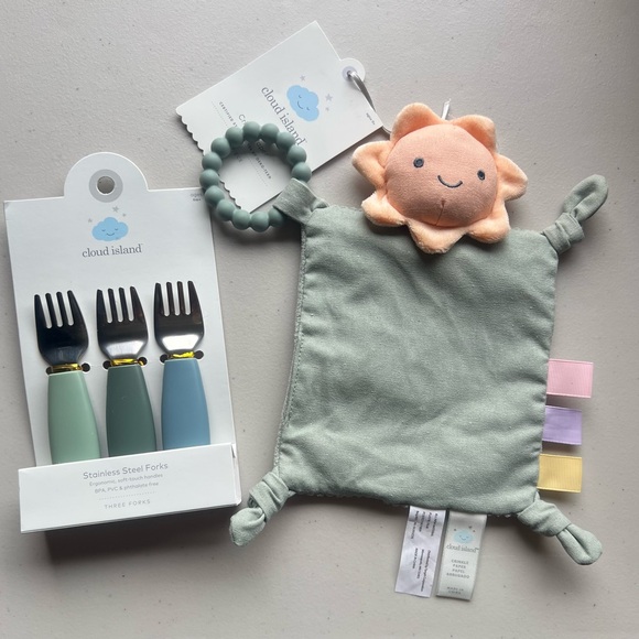 cloud island | Accessories | Cloud Island Sun Lovey And Fork Set Peach ...